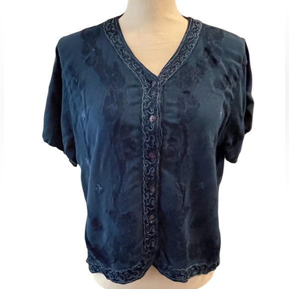 Vintage | Tops | Vintage 9s Viscose Boho Hippie Top | Poshmark